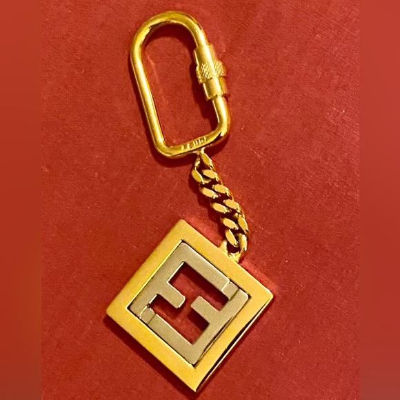 Fendi | Accessories | Vintage Fendi Italy Ff Logo 2tone Charm Key Chain ...